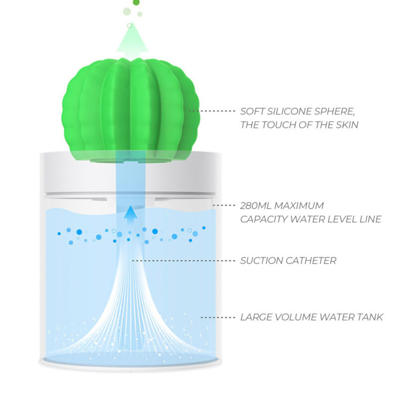 Cactus Humidifier with Night Light » Gift² for you @iregee.com