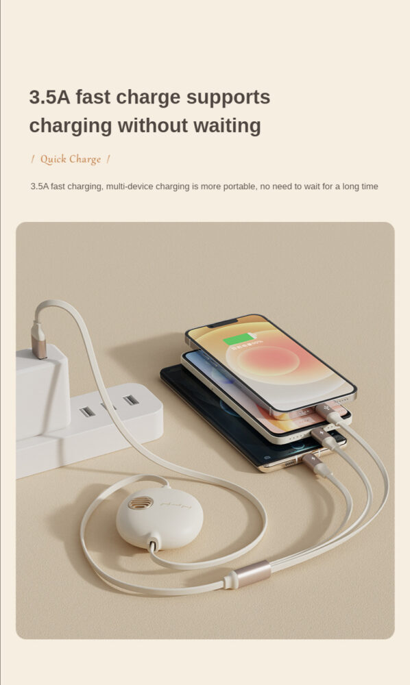 Retro retractable three-in-one data cable » Lifestyle & Gifts ↬ iregee